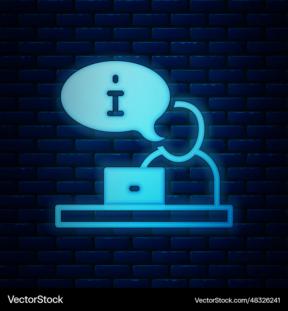 Glowing neon television report icon isolated on Vector Image