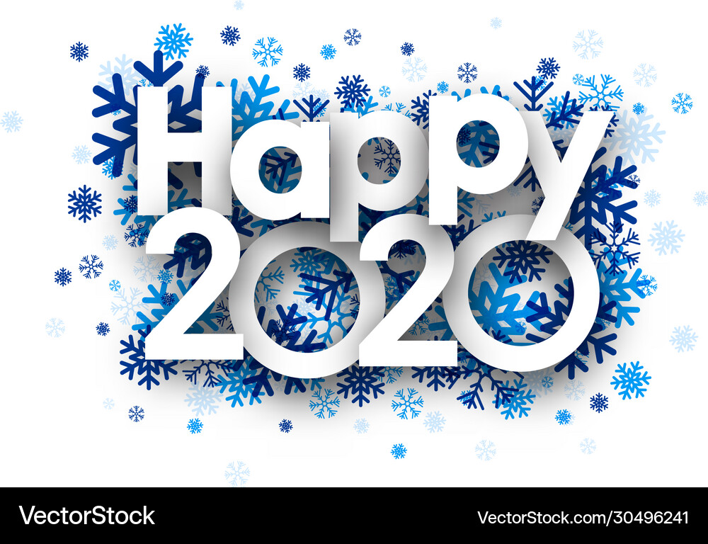 Happy 2020 background with blue beautiful Vector Image