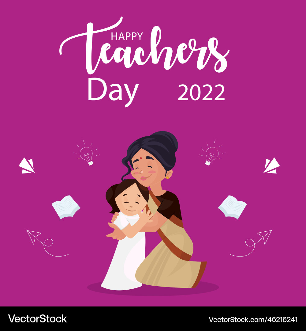 Happy teachers day banner design Royalty Free Vector Image