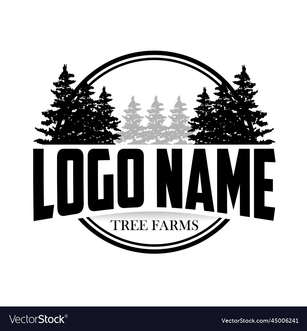 Pine tree logo design template Royalty Free Vector Image