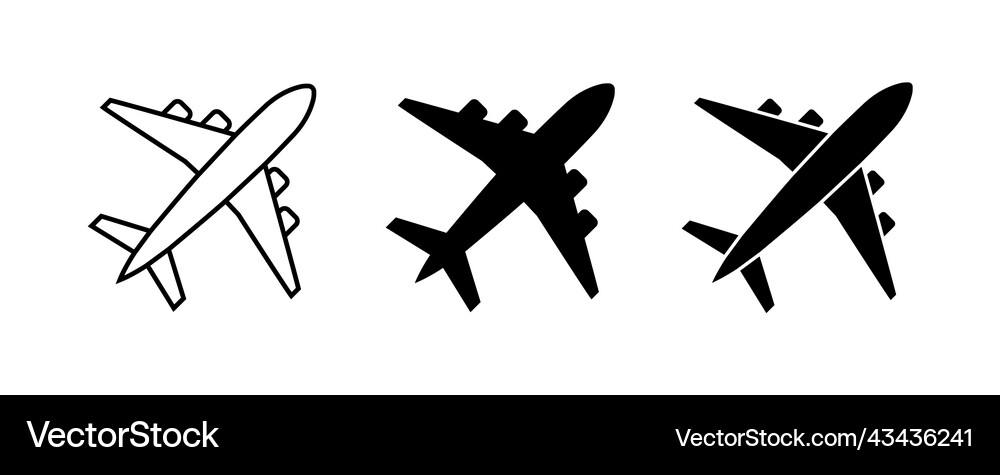 Plane icon set airplane symbol in flat style Vector Image