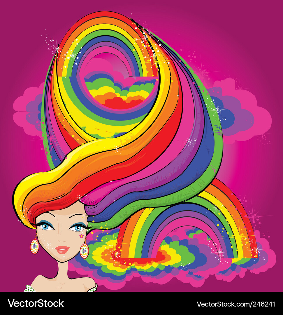 Rainbow girl Royalty Free Vector Image - VectorStock