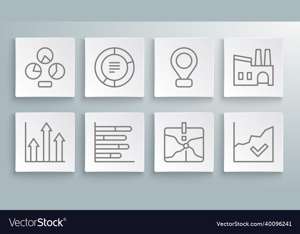 Set line pie chart infographic intersection point Vector Image Set line pie chart infographic intersection point Vector Image