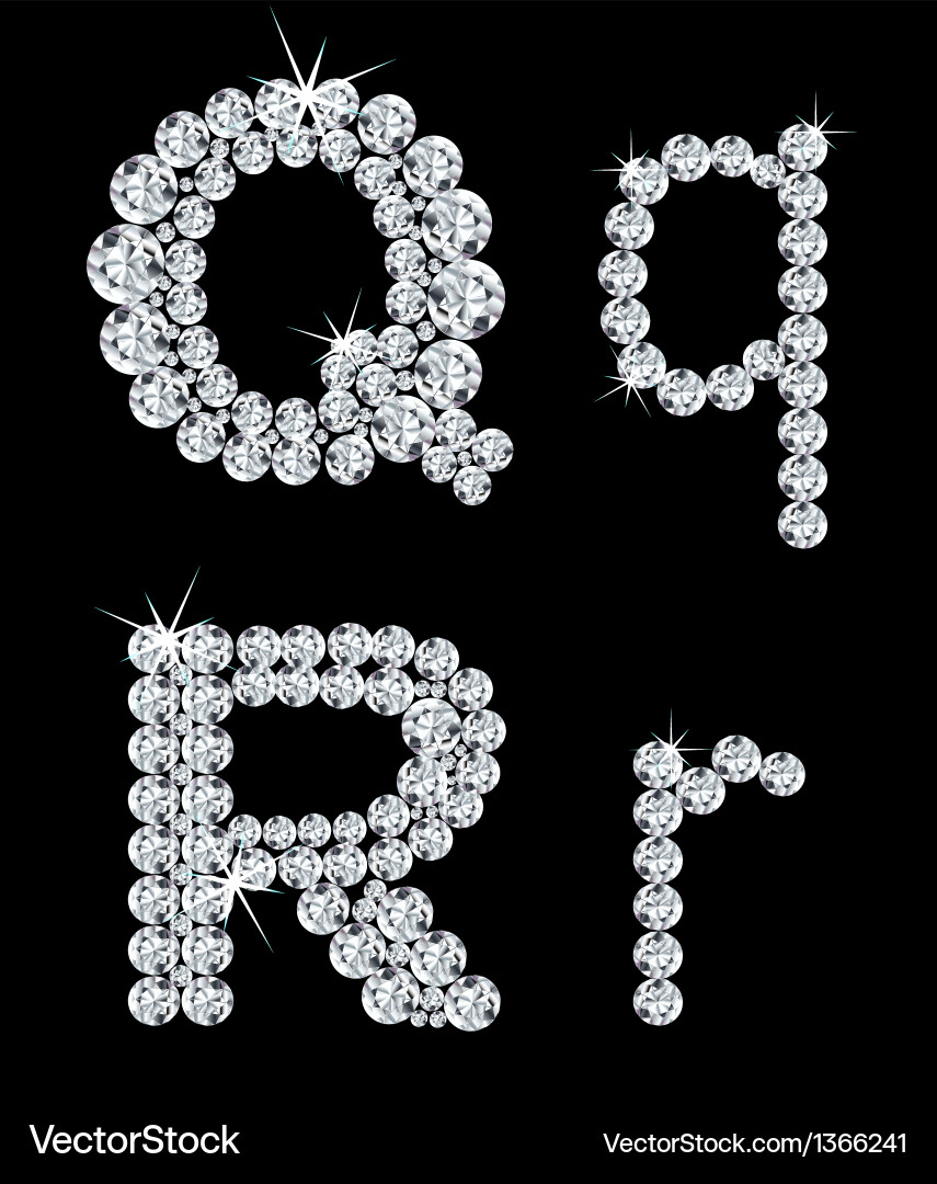 Set of diamond alphabetic letters Royalty Free Vector Image