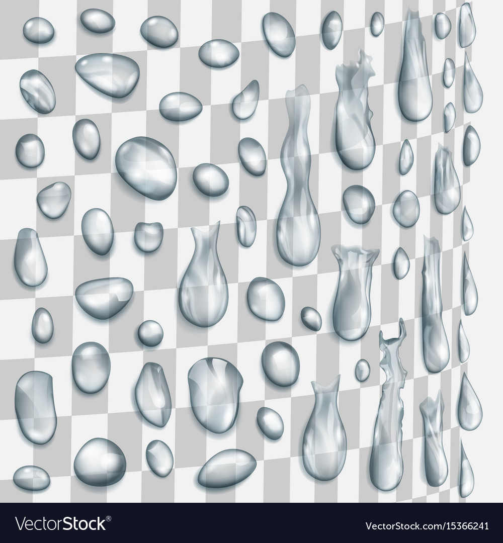 Transparent gray drops Royalty Free Vector Image