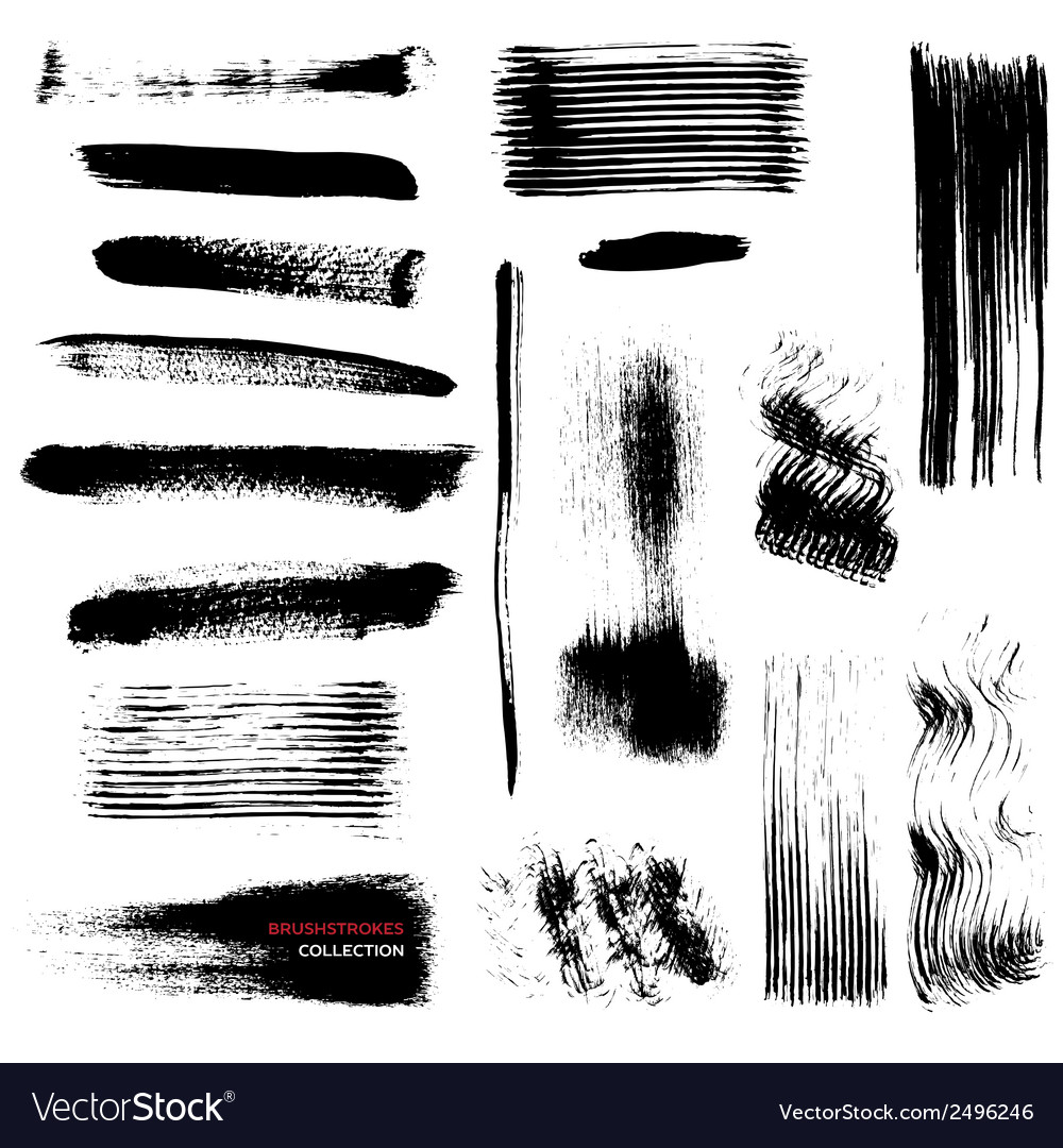 Brushstrokes collection Royalty Free Vector Image