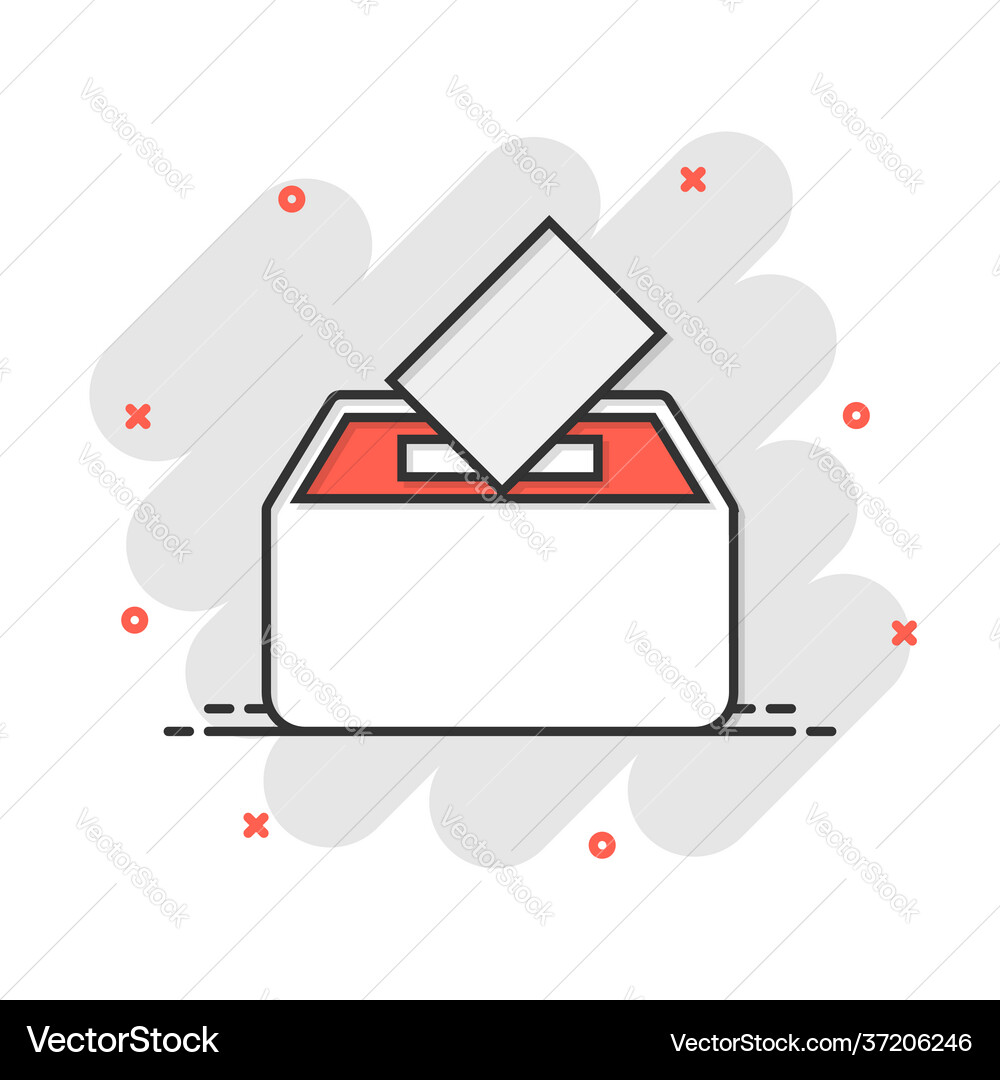 Election voter box icon in comic style ballot Vector Image