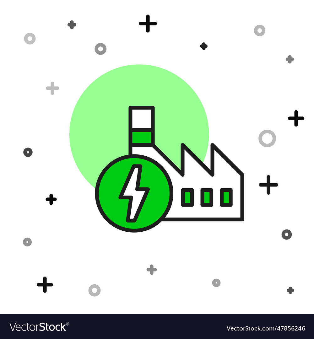 Filled outline nuclear power plant icon isolated Vector Image