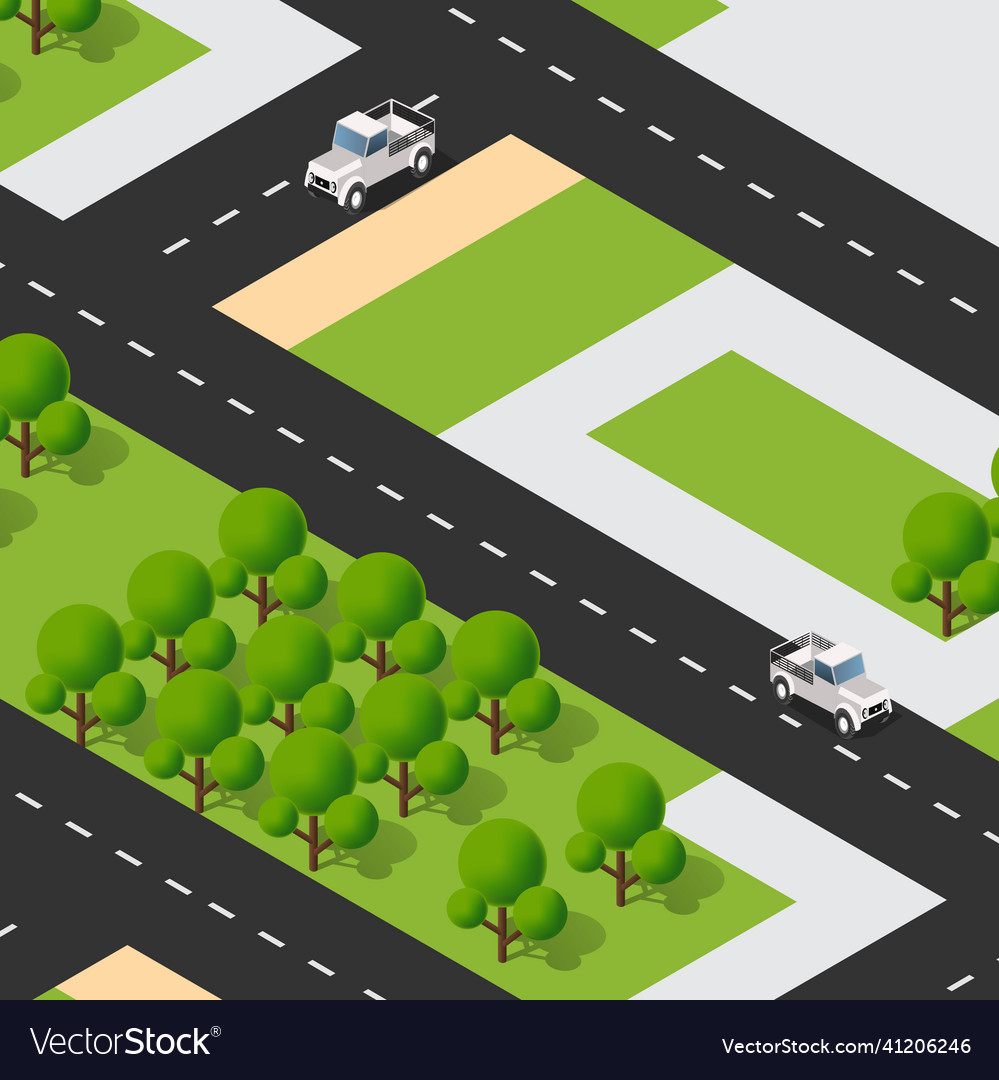 Isometric 3d block module of the district part Vector Image