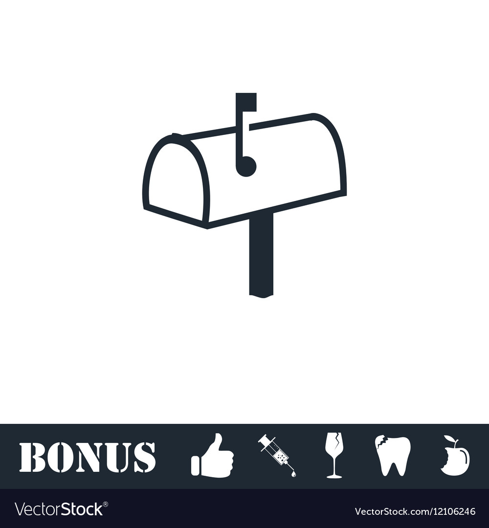 Mailbox icon flat Royalty Free Vector Image - VectorStock