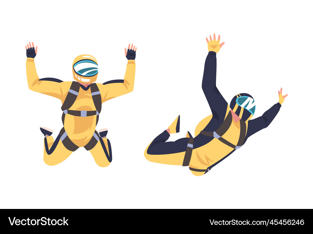 Man parachutist skydiving and free-falling Vector Image