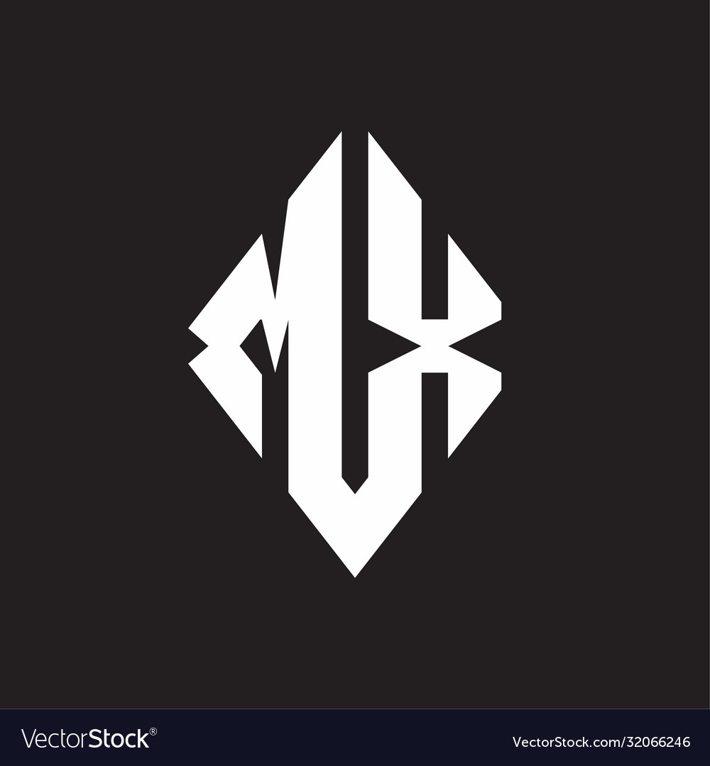 Mx logo monogram with sharp square design template