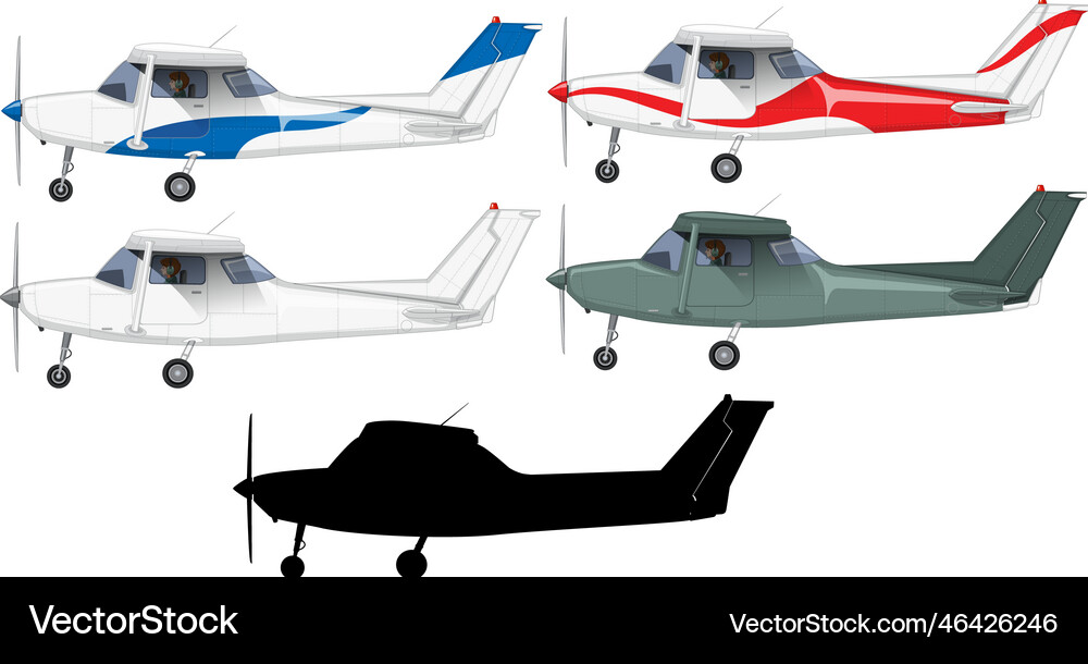 Side view of light aircraft Royalty Free Vector Image