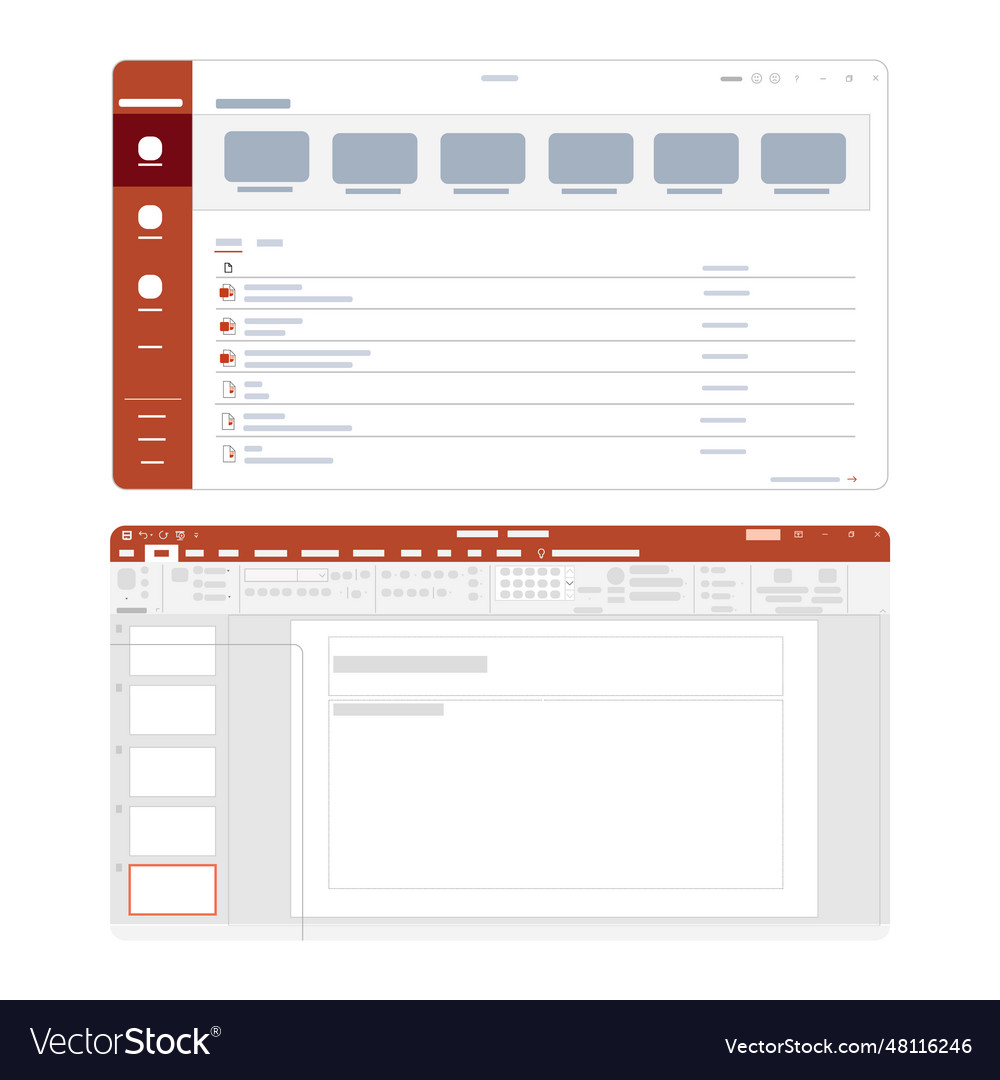 Slide presentation application technology digital Vector Image