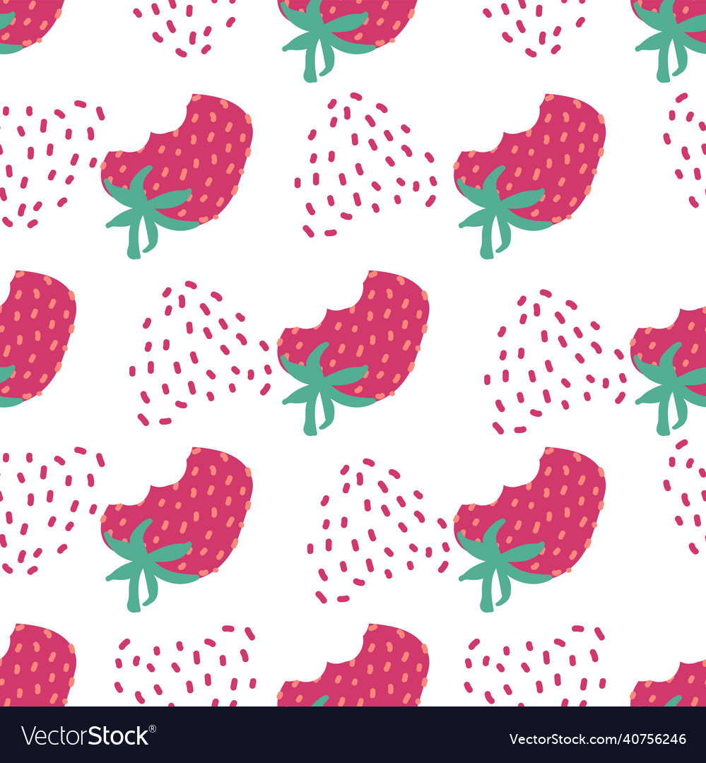 Strawberry patterns red Royalty Free Vector Image