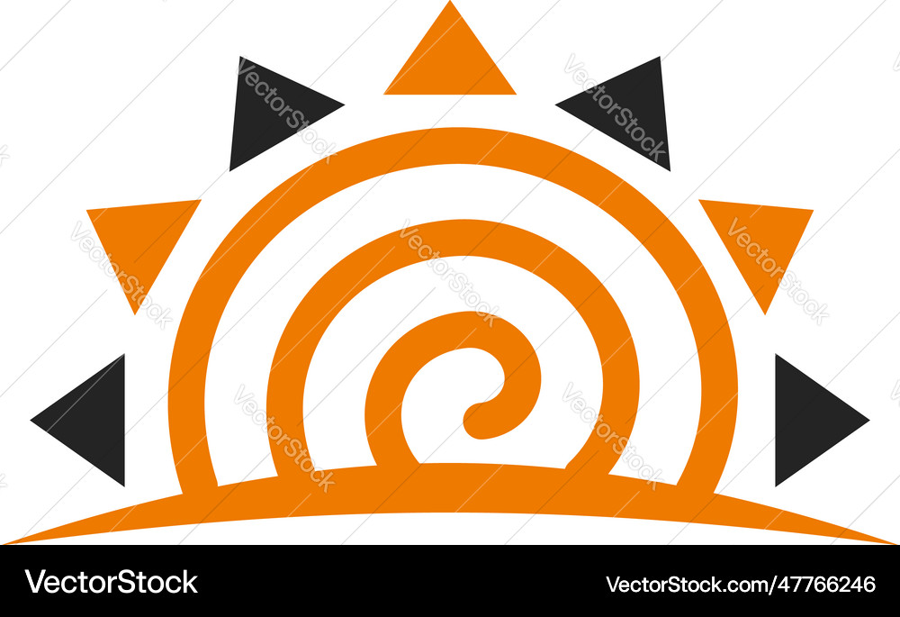 Sun logo template icon brand identity isolated Vector Image