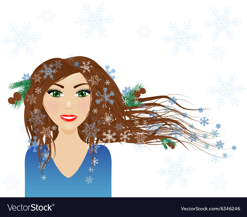 Winter female character Royalty Free Vector Image