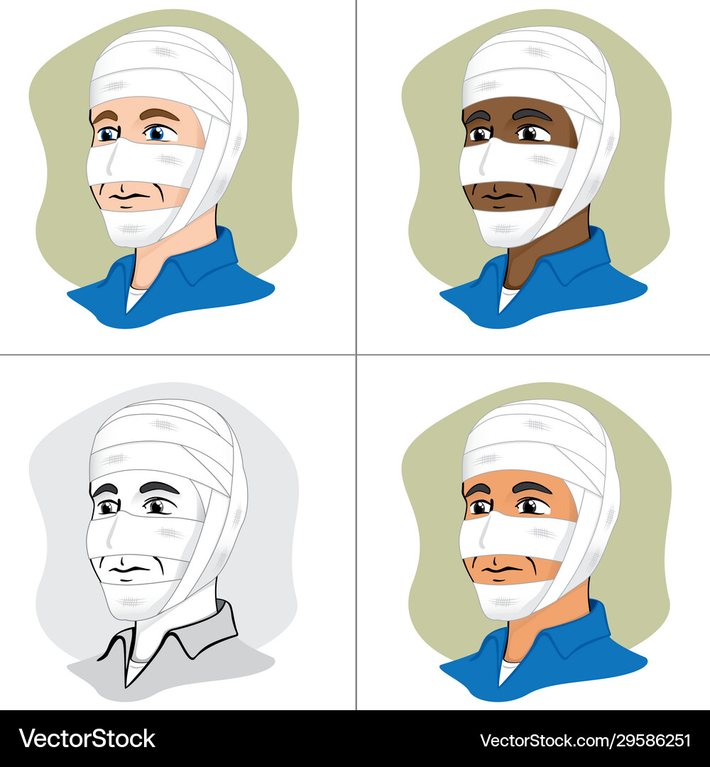 A human head with bandages ethnic Royalty Free Vector Image