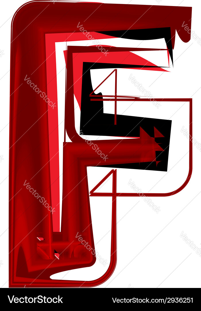 Artistic font letter f Royalty Free Vector Image