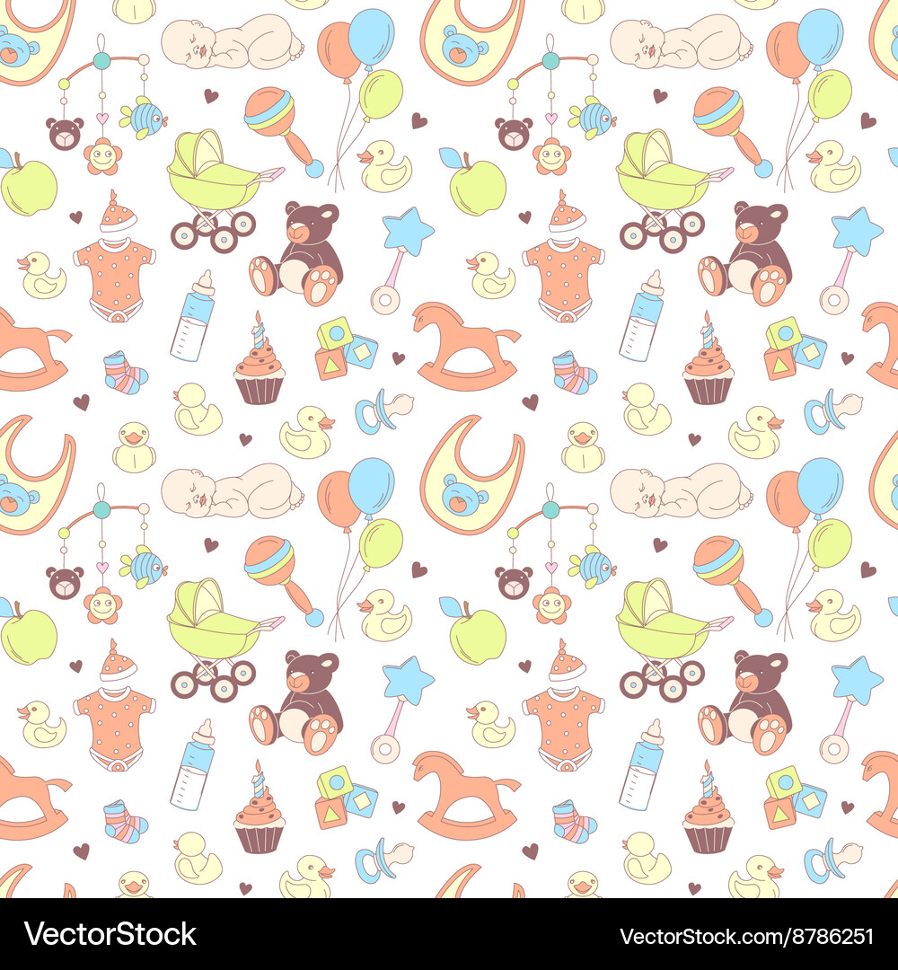 Baby shower seamless pattern texture for girl Vector Image