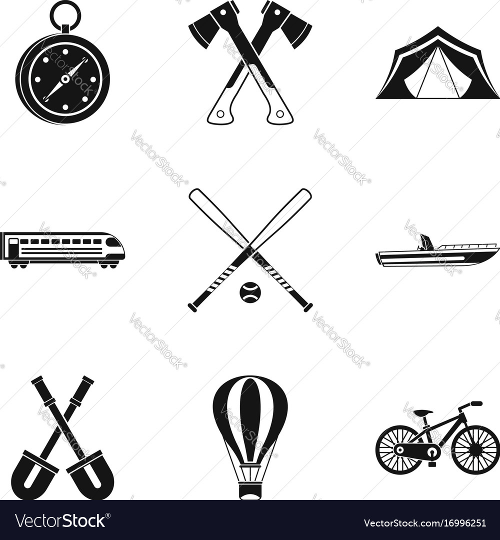 Big muscle icons set simple style Royalty Free Vector Image Big muscle icons set simple style Royalty Free Vector Image