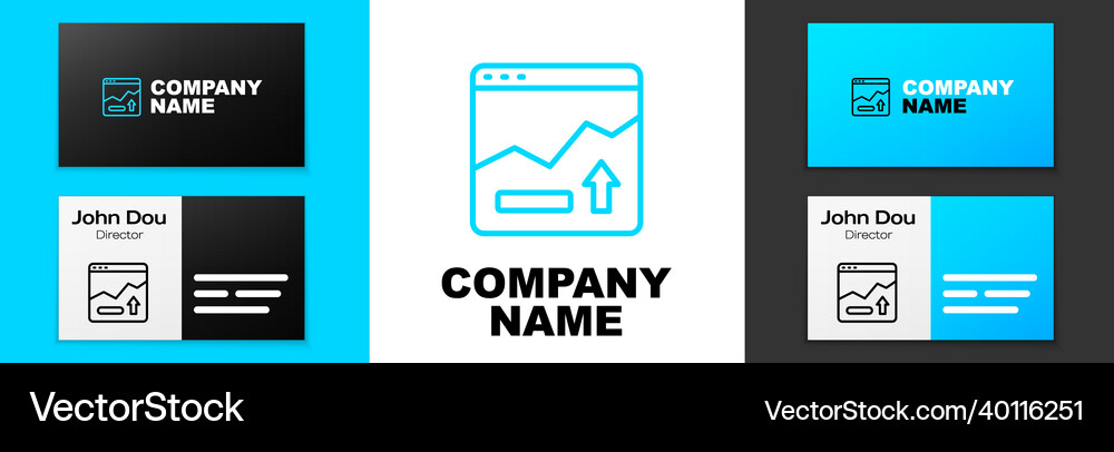 Blue line financial growth increase icon isolated Vector Image