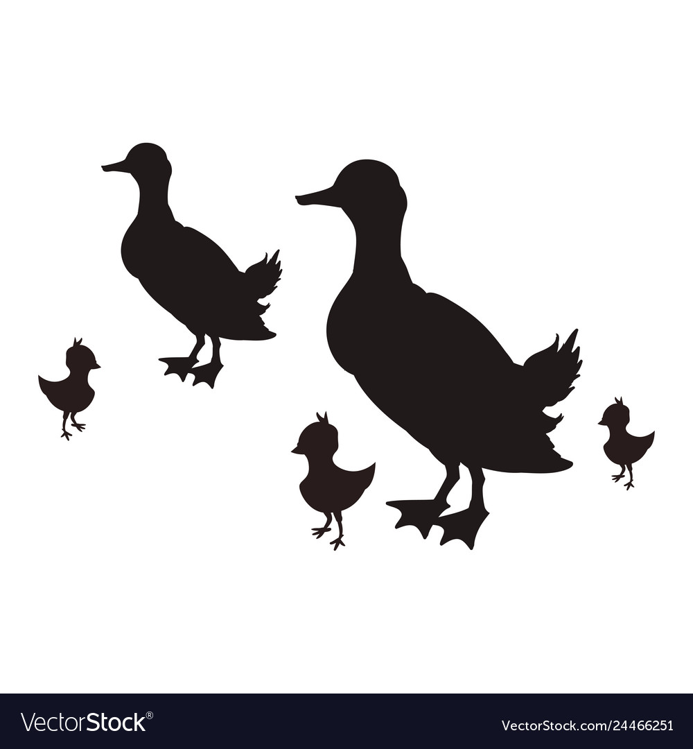 Ducks family animal farm icon Royalty Free Vector Image