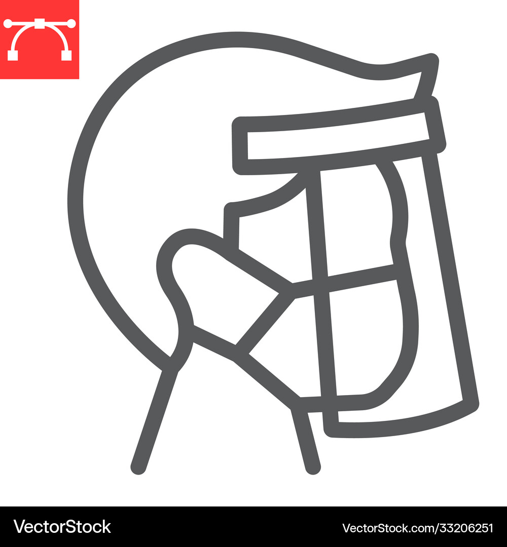 Face shield mask line icon protection and covid19 Vector Image