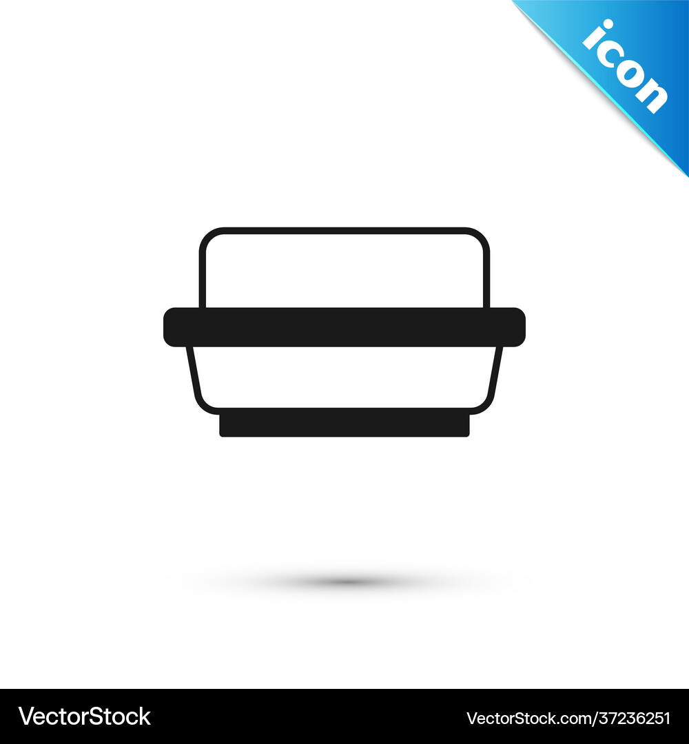 Grey butter in a butter dish icon isolated Vector Image