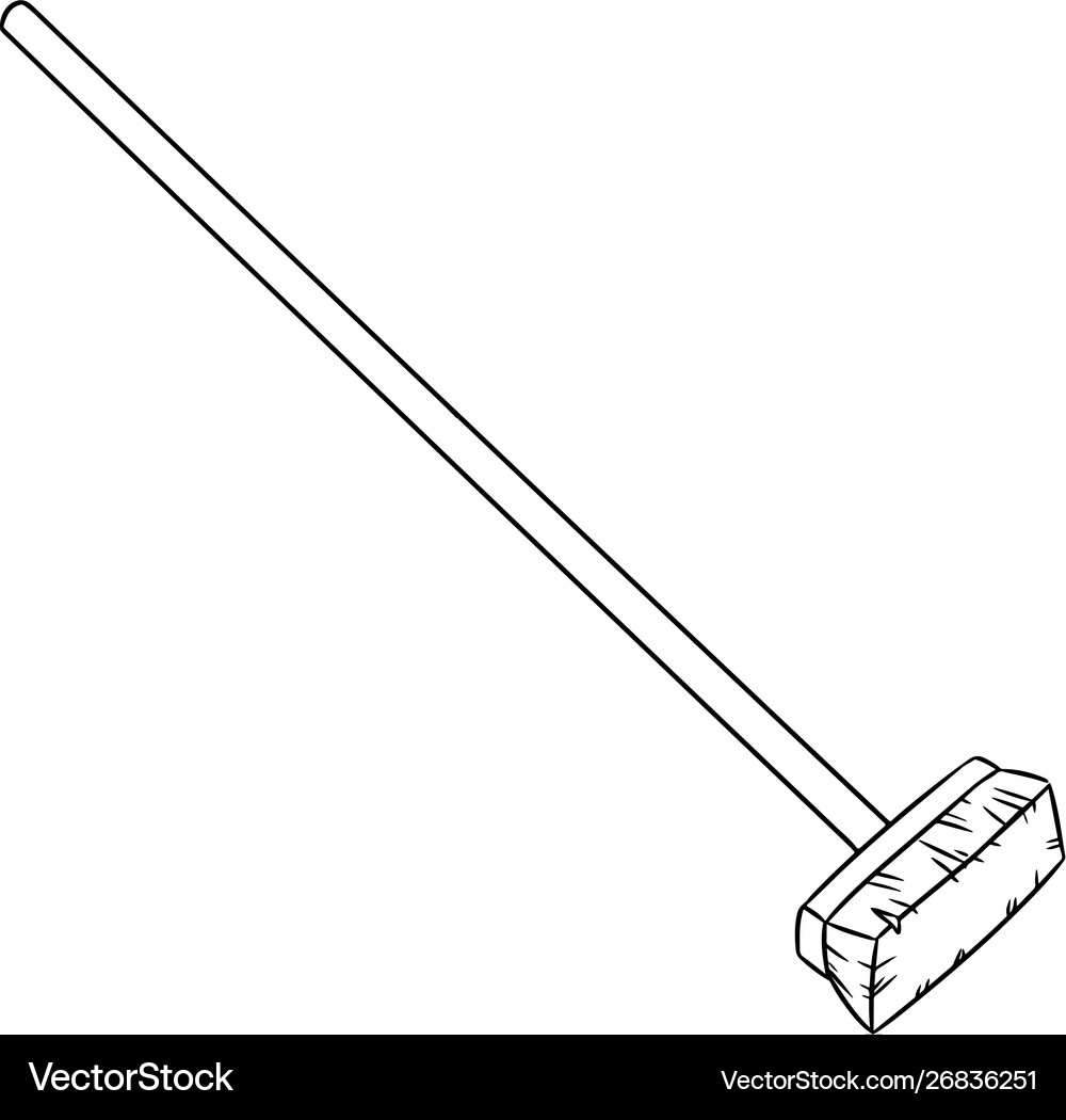 Hand drawn cute bromstick besom doodle isolated Vector Image