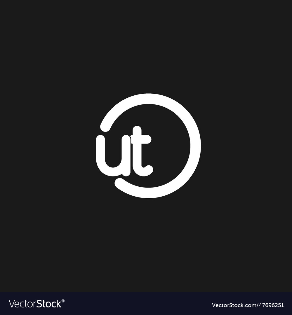 Initials ut logo monogram with simple circles Vector Image