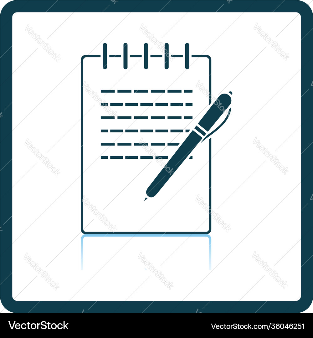 Notebook with pen icon Royalty Free Vector Image