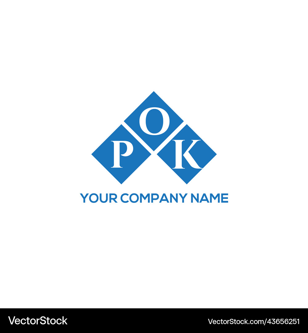 Pok letter logo design on white background Vector Image