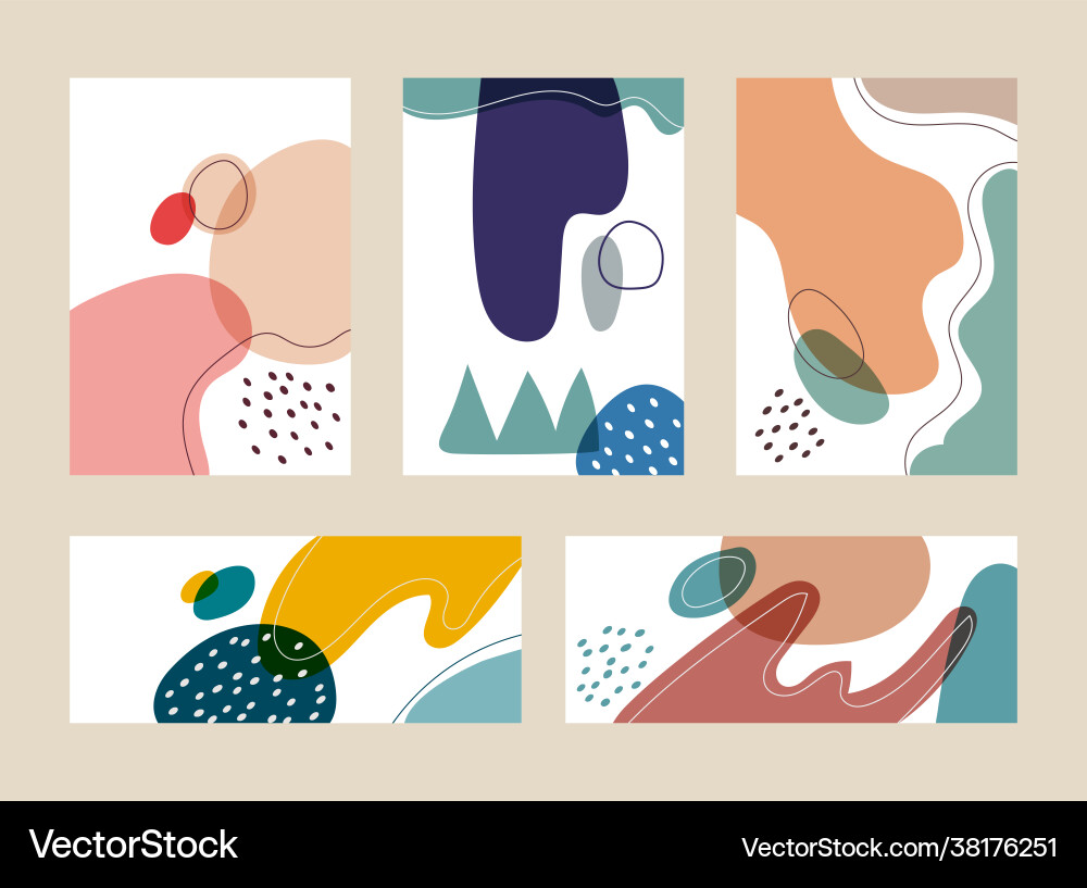 Set advertising hand drawn organic shapes Vector Image