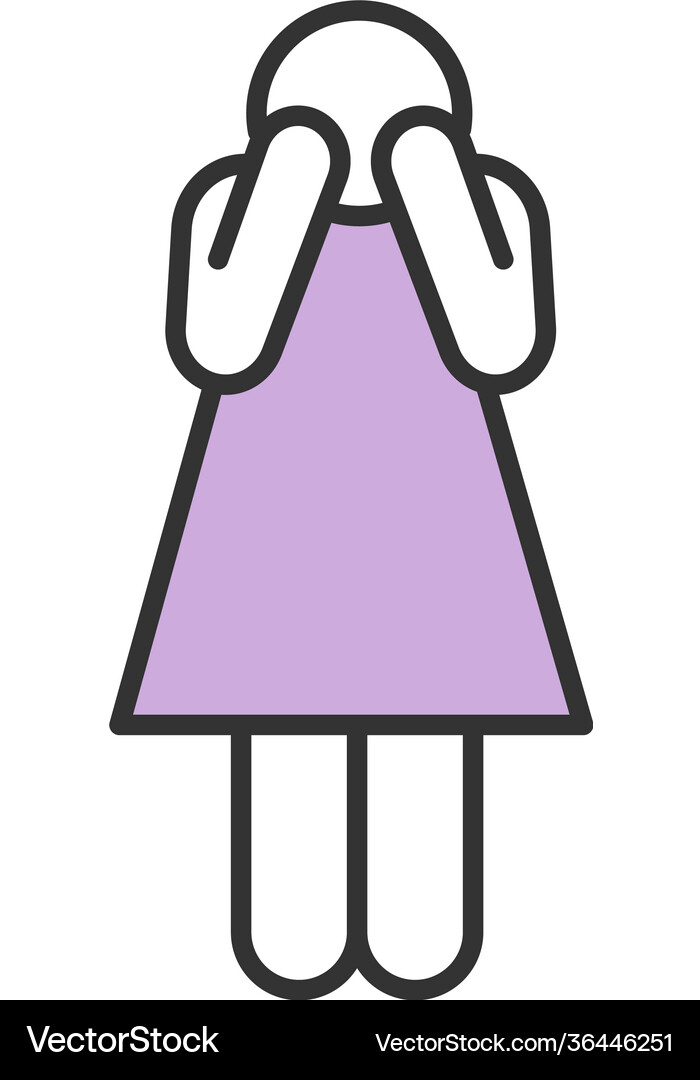 Sorrow rgb color icon Royalty Free Vector Image