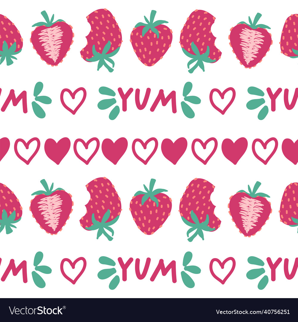 Strawberry patterns red Royalty Free Vector Image