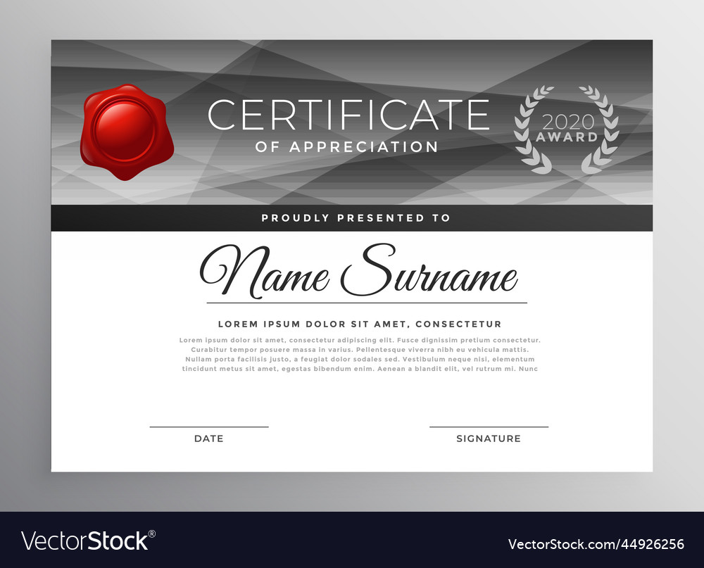 Abstract Certificate Template Design Royalty Free Vector
