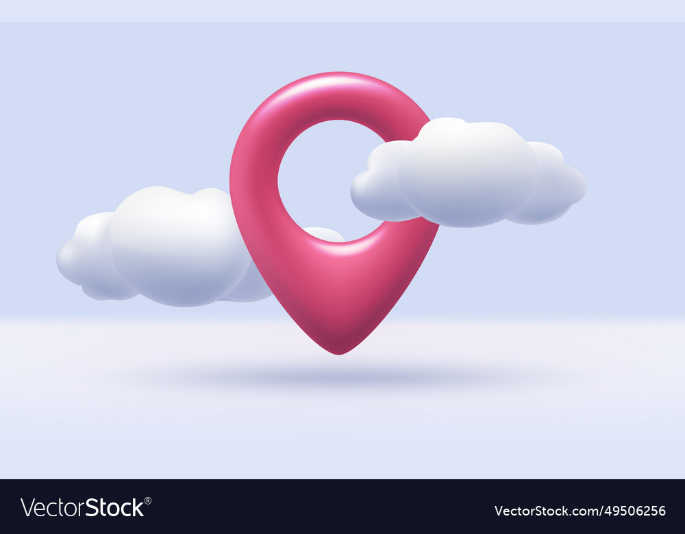Address point with clouds Royalty Free Vector Image