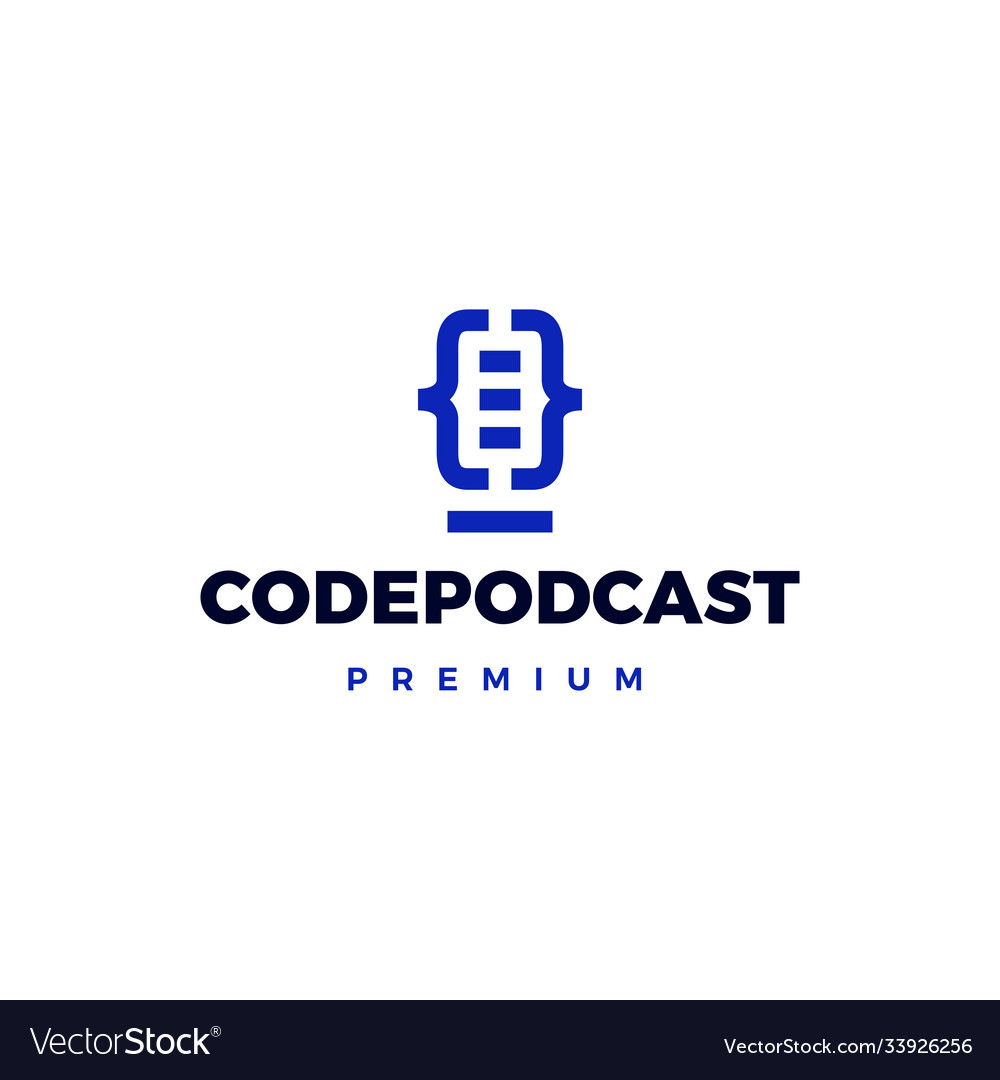 Code podcast logo icon Royalty Free Vector Image