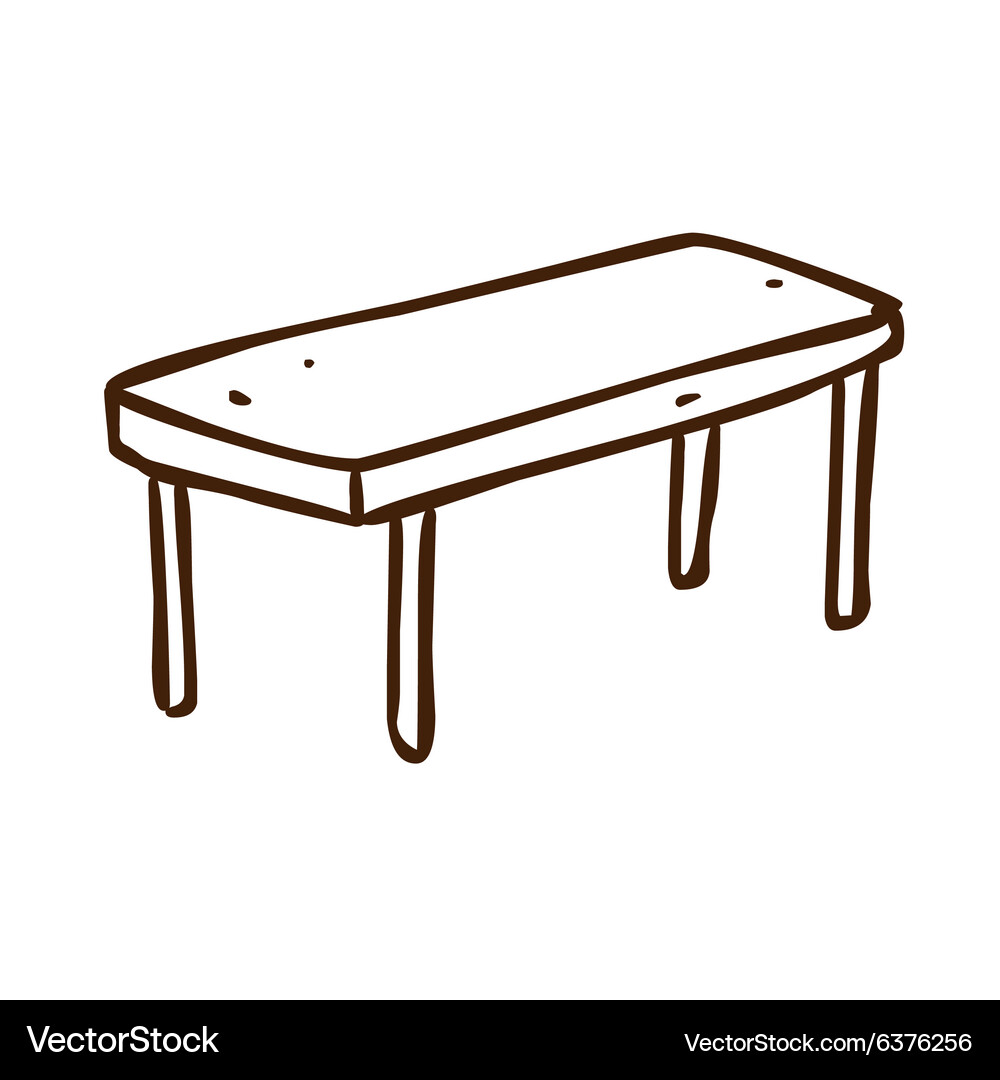 Cute Hand-Drawn Table Royalty Free Vector Image