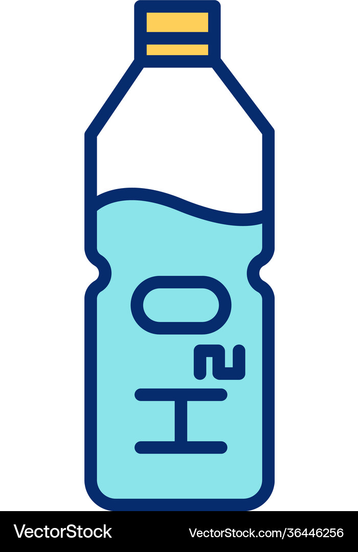 Drinking enough water rgb color icon Royalty Free Vector