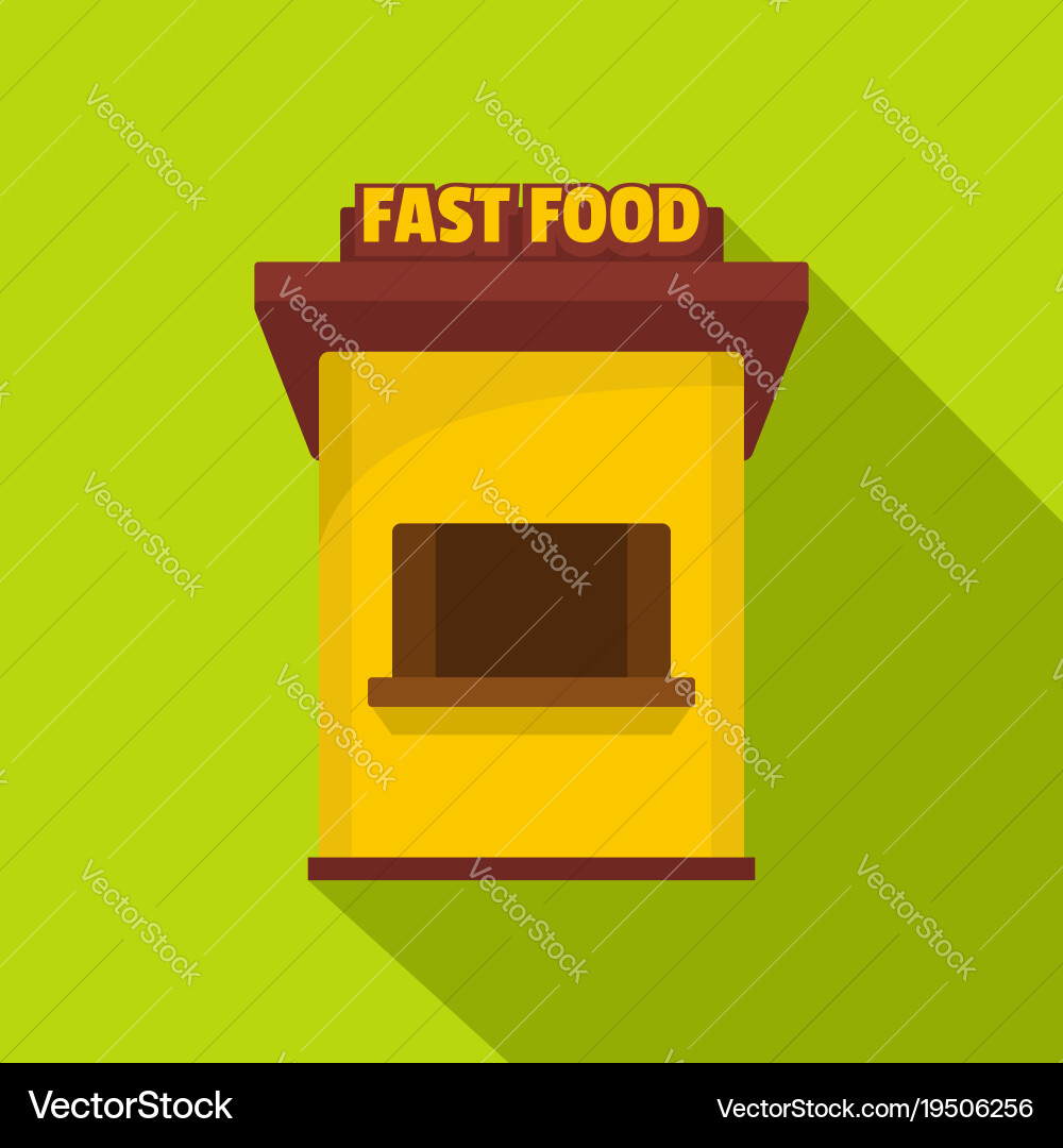 Fast food trade icon flat style Royalty Free Vector Image