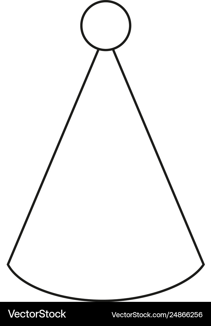 Line art black and white party hat Royalty Free Vector Image