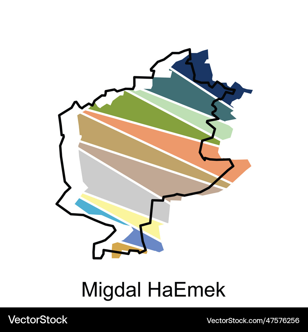 Migdal haemek map icon design Royalty Free Vector Image