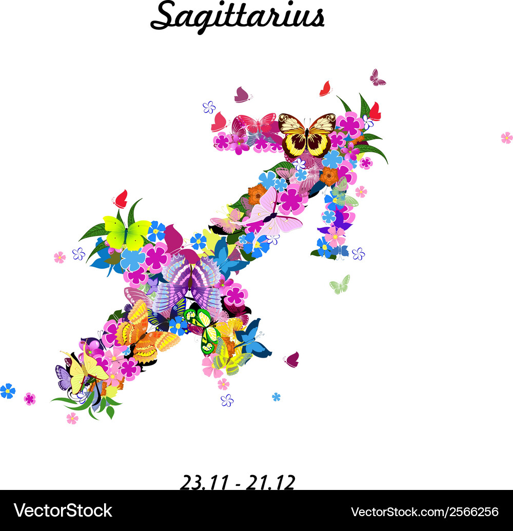 Pattern with butterflies cute zodiac sign Vector Image