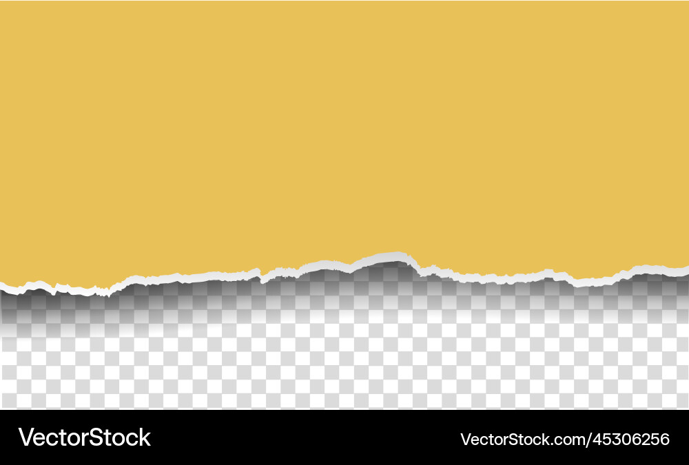Realistic yellow ripped paper with transparent Vector Image