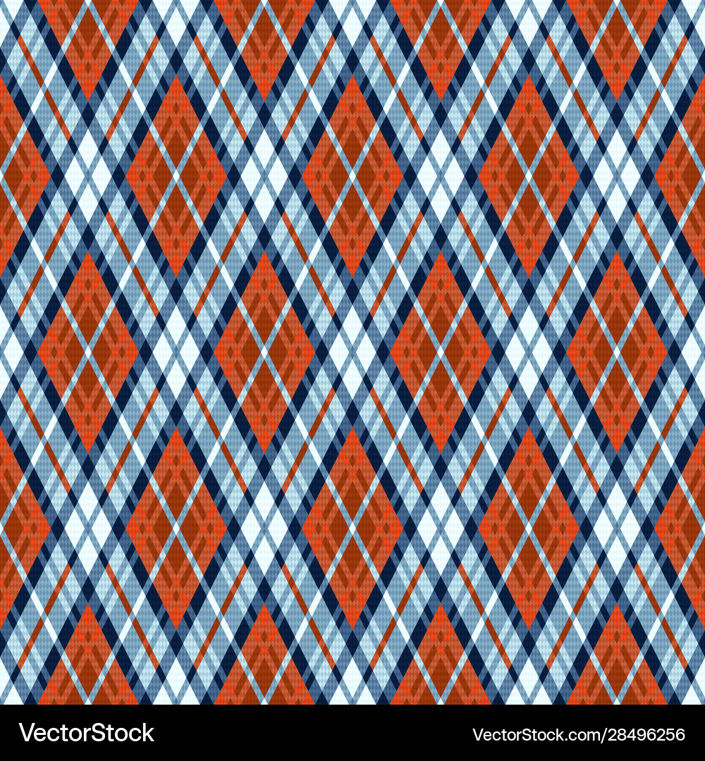 Rhombic seamless pattern in blue and orange colors
