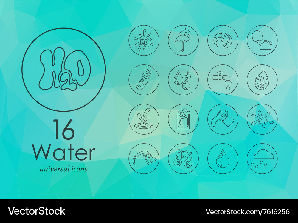 Set of water icons Royalty Free Vector Image - VectorStock