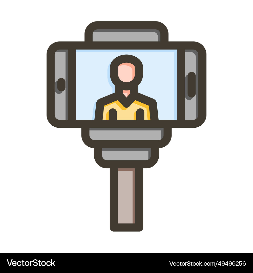 Vlogger thick line filled colors icon Royalty Free Vector