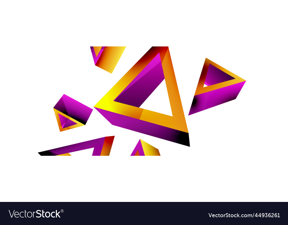 3d triangle abstract background basic shape Vector Image